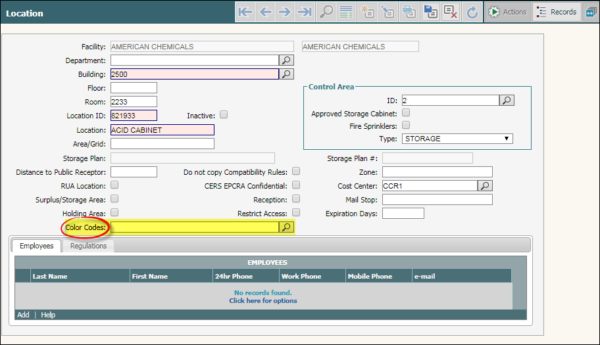 Color Coded Labels for Chemical Storage and Segregation