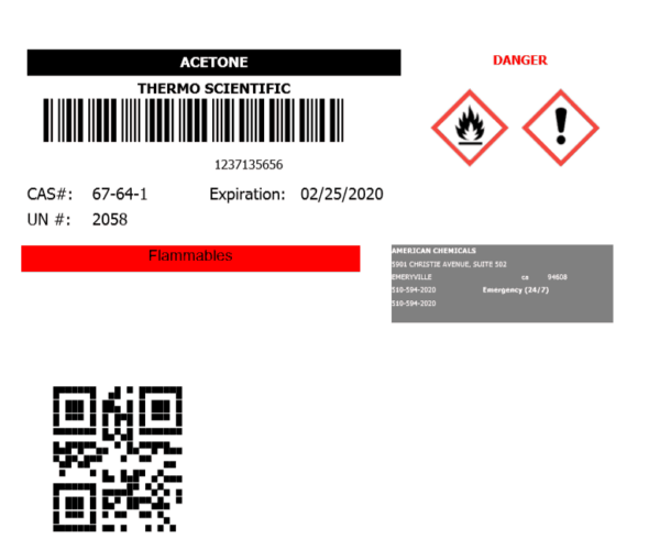 Color Coded Labels for Chemical Storage and Segregation