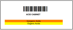 Color Coded Labels for Chemical Storage and Segregation